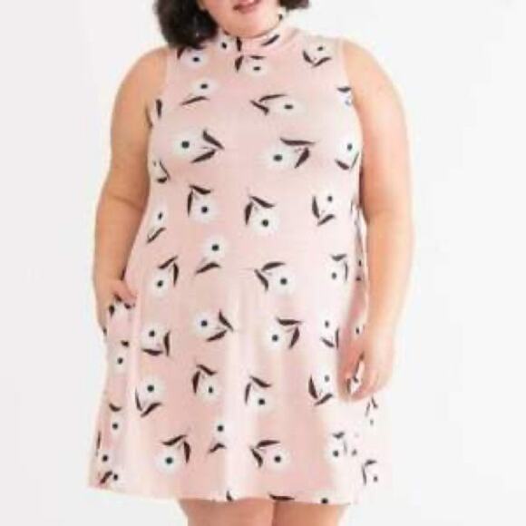 Agnes & Dora | Dresses | Agnes Dora Mock Neck Swing Tank Dress Pink ...